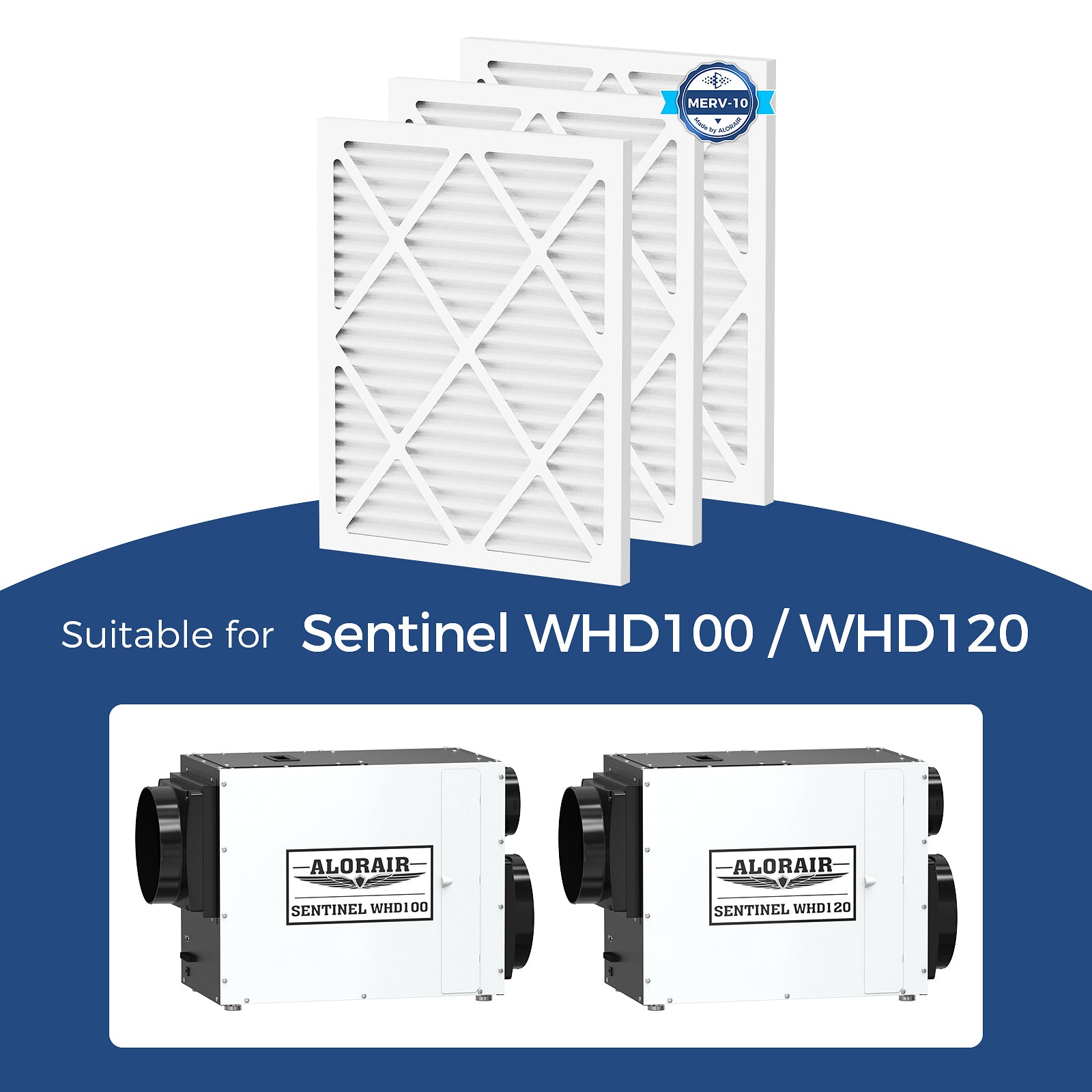 AlorAir® 3 Pack MERV-10 Air Filter for Sentinel WHD100/120 Dehumidifie ...