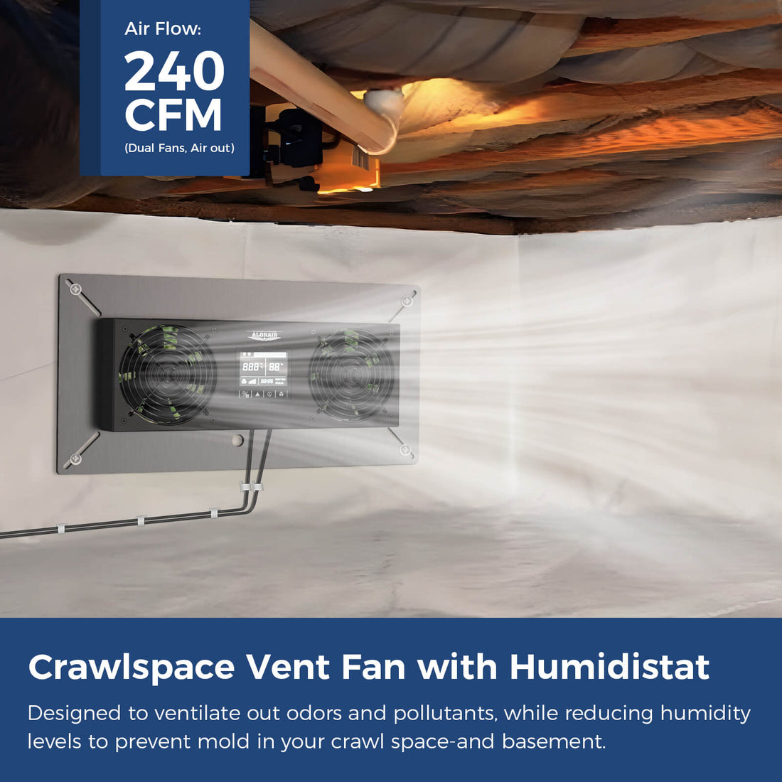 AlorAir 240CFM Crawl Space Ventilation Fan | VentirPro-S2 – AlorairCrawlspace
