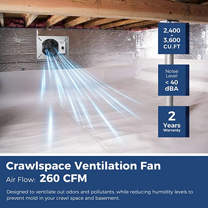 AlorAir 260CFM Crawl Space Ventilation Fan | Ventirpro 260 ...