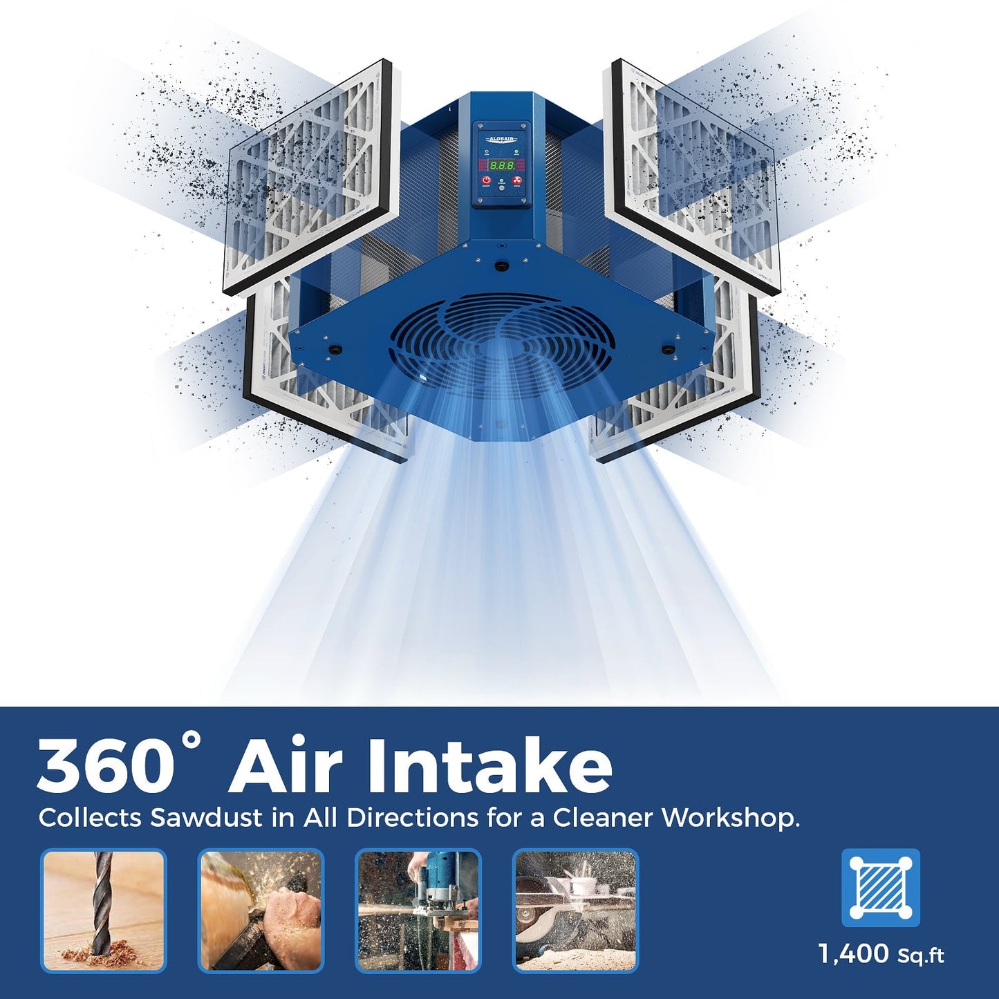 AlorAir 360 Degree Intake Wood Shop Dust Collector – AlorairCrawlspace
